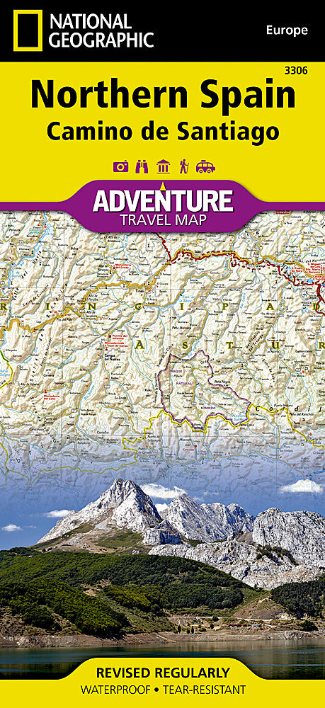 Northern Spain & Camino de Santiago Adventure Travel Map by Nat Geo ...