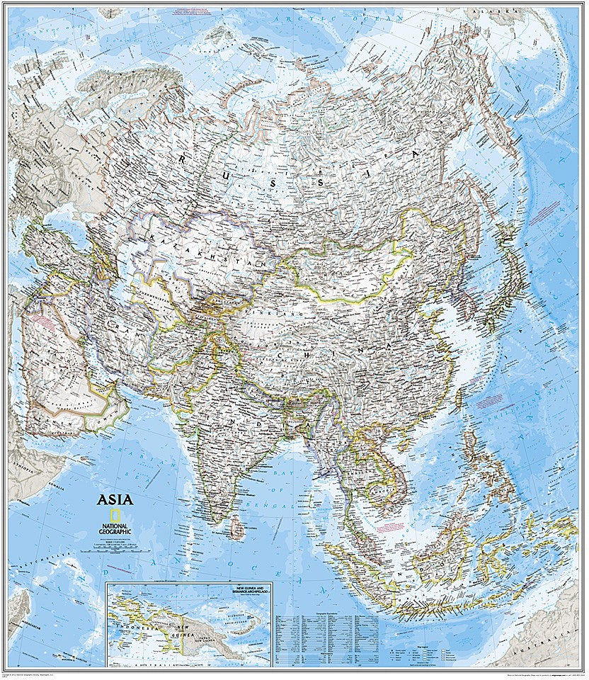 Asia Wall Map by National Geographic – Metsker Maps