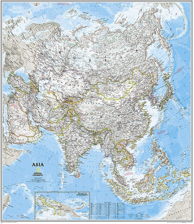 Asia Wall Map by National Geographic – Metsker Maps