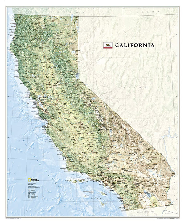 California State Wall Map by National Geographic – Metsker Maps