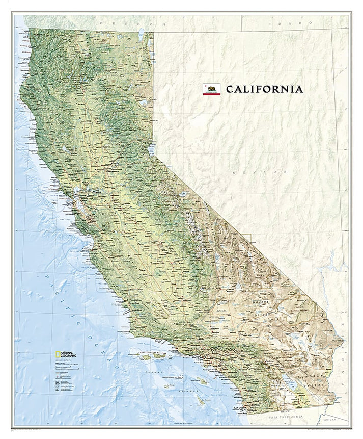 California State Wall Map by National Geographic – Metsker Maps