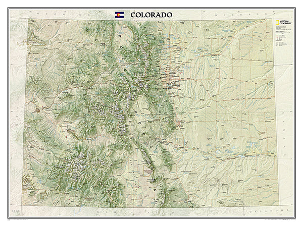 Colorado Wall Map by National Geographic – Metsker Maps