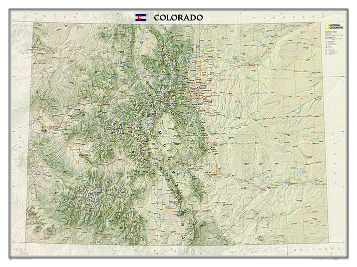 Colorado State Wall Map by National Geographic – Metsker Maps