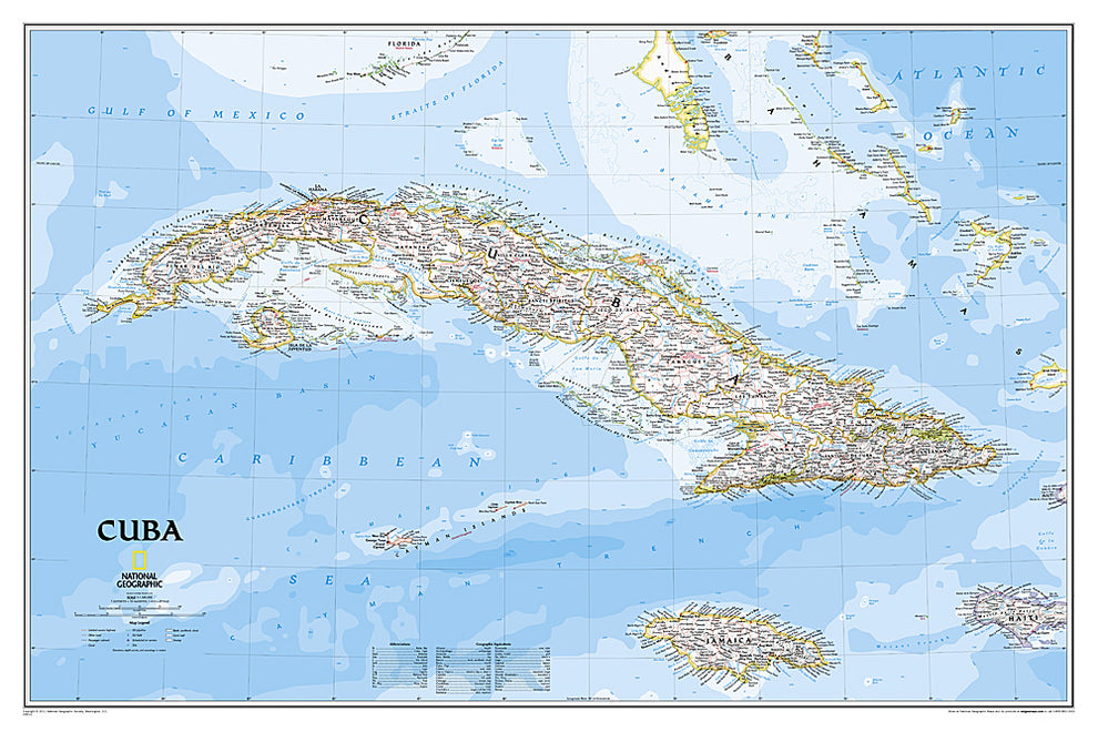 Cuba Wall Map by National Geographic – Metsker Maps