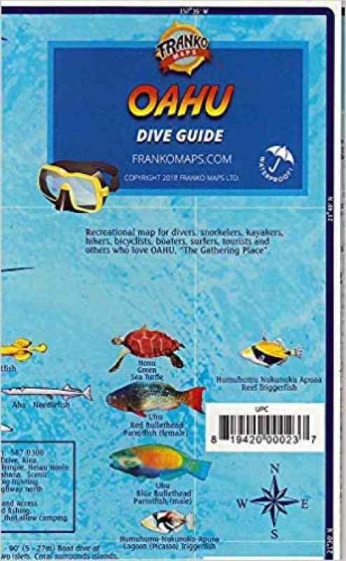 Oahu Dive Map – Metsker Maps
