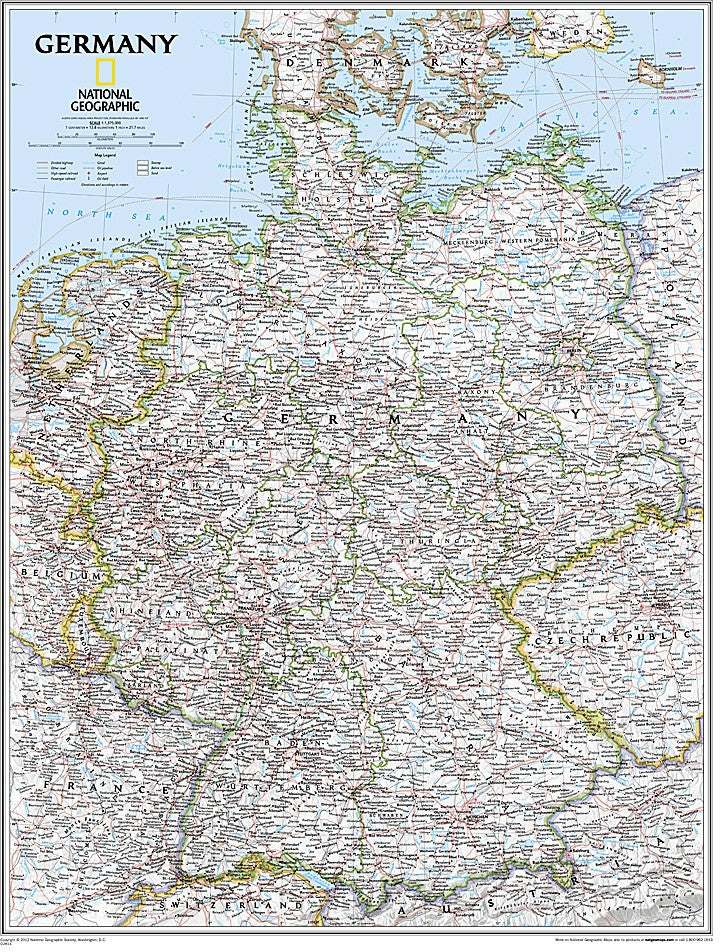 Germany Wall Map by National Geographic – Metsker Maps