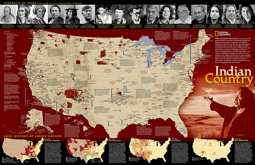 United States Indian Country Wall Map by National Geographic – Metsker Maps