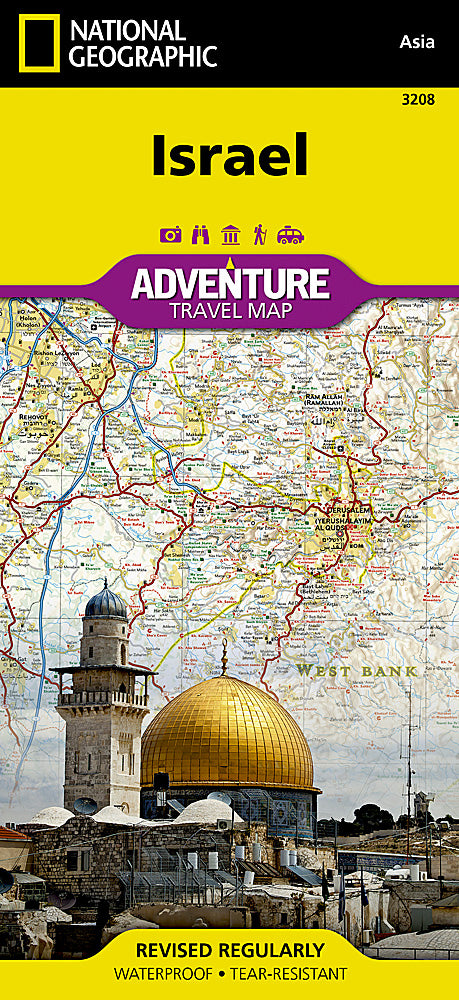 Israel Adventure Travel Map by National Geographic – Metsker Maps