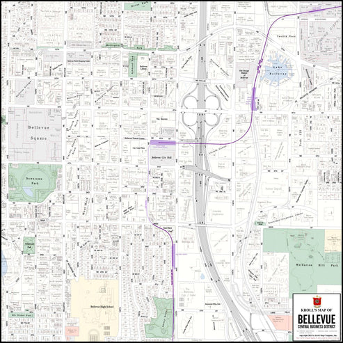 Bellevue Downtown Business District Map – Metsker Maps