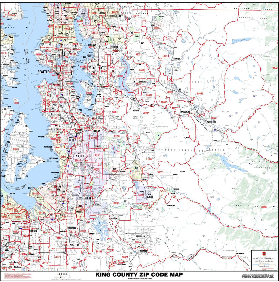 King County Zip Code Map – Metsker Maps