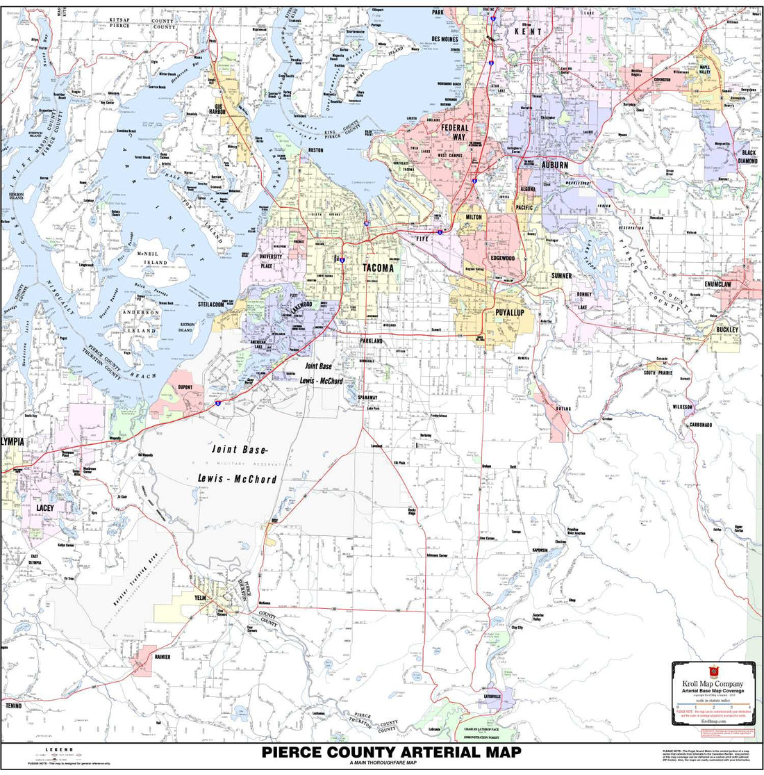 Pierce County Arterial Map – Metsker Maps
