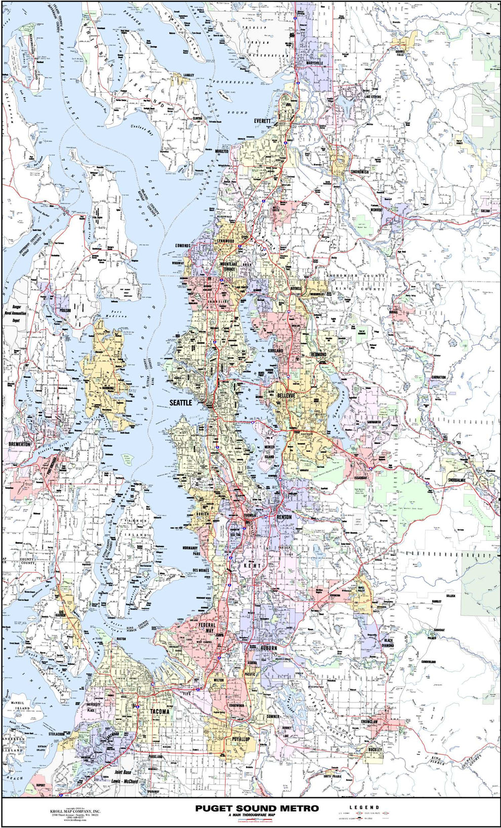 Puget Sound Metro Arterial Map – Metsker Maps