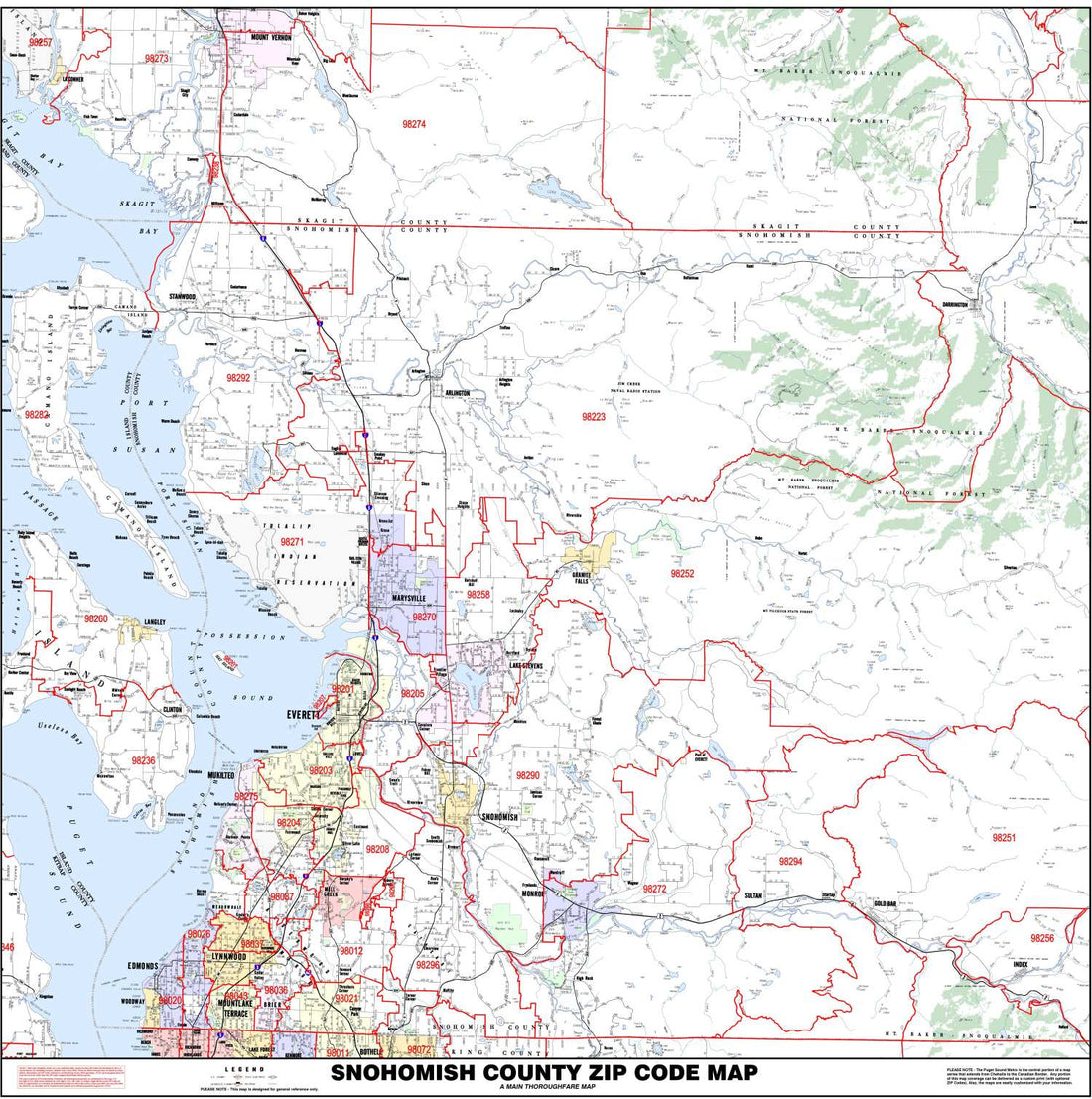 Snohomish County Zip Code Map – Metsker Maps