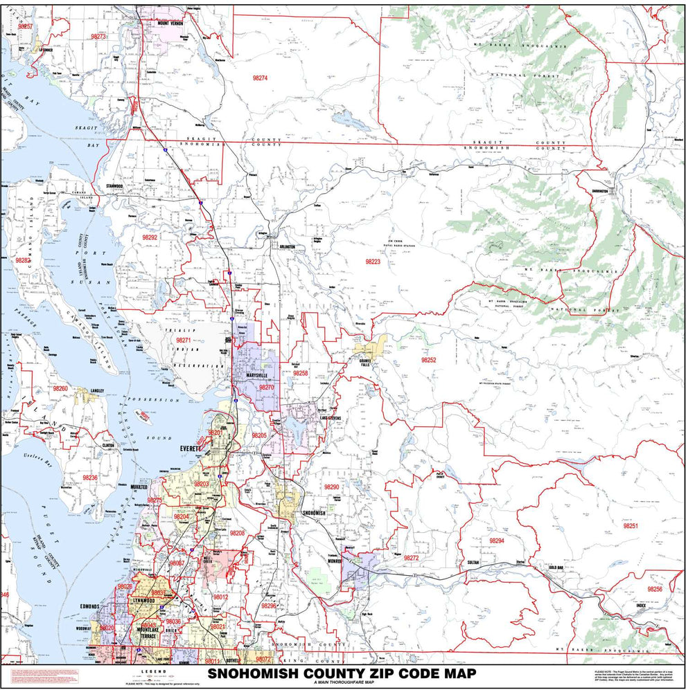 Snohomish County Zip Code Map – Metsker Maps