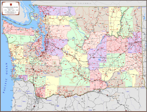 Washington State Zip Code Map – Metsker Maps