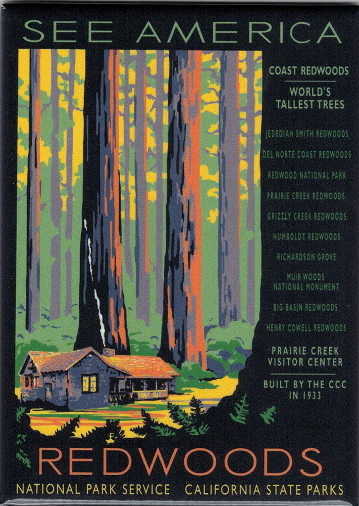 Redwoods National Park WPA Style Souvenir Poster – Metsker Maps