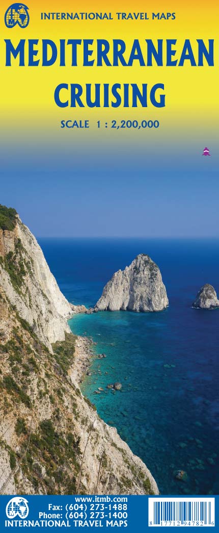 Mediterranean Cruising Travel & Reference Map by ITMB – Metsker Maps