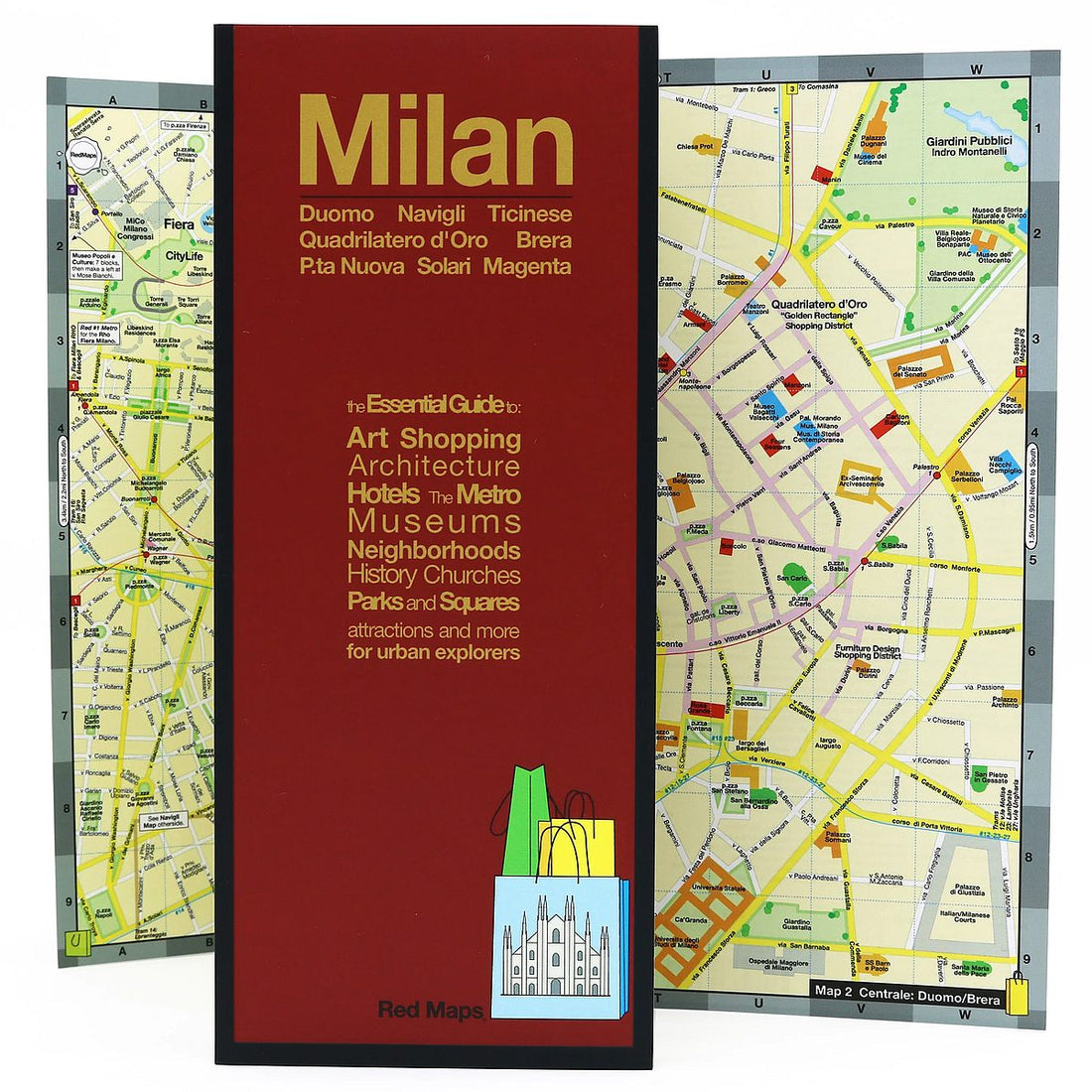 Milan City Center Street Map by Red Maps – Metsker Maps