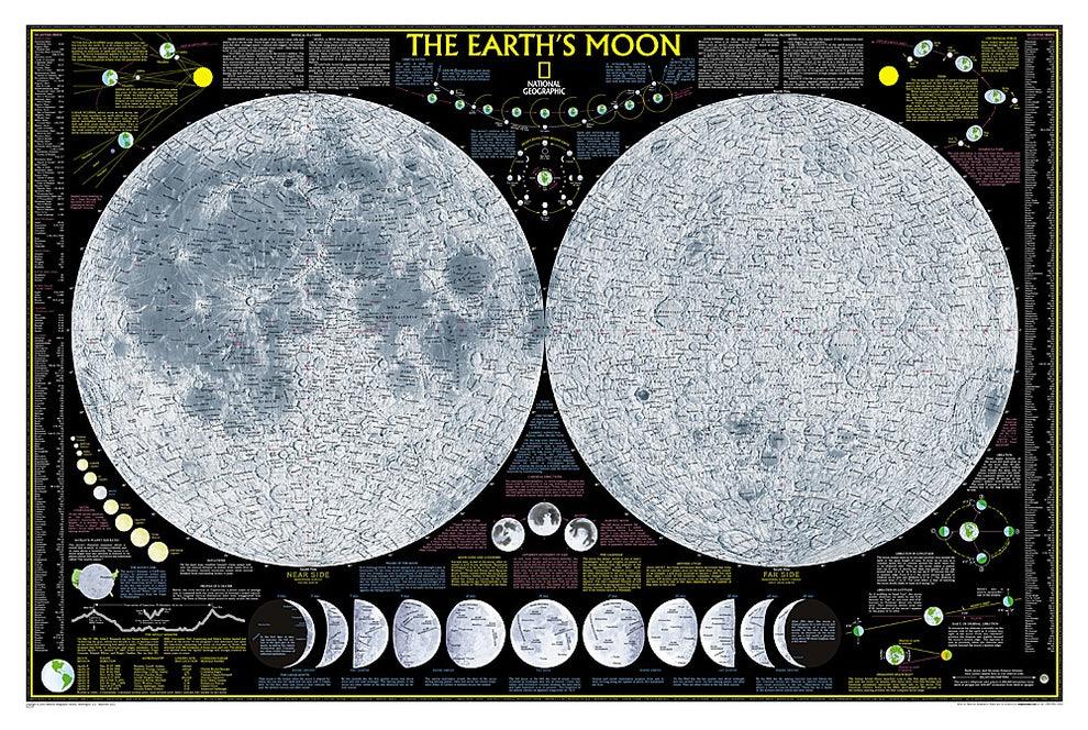 Earth's Moon Wall Map by National Geographic – Metsker Maps