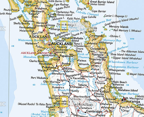New Zealand Wall Map - Classic Style by National Geographic – Metsker Maps