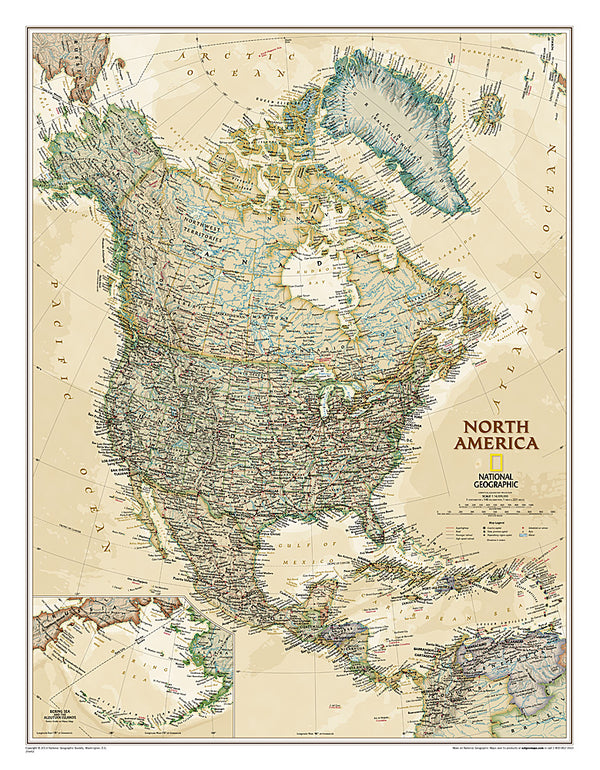 North America Wall Map - Executive Style by National Geographic ...