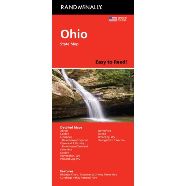 Ohio State Highway Folded Map by Rand McNally - Easy to Read – Metsker Maps