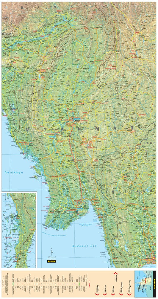 Myanmar Travel Map by Periplus – Metsker Maps