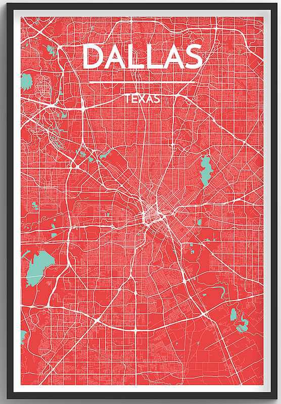Dallas Map Print – Metsker Maps
