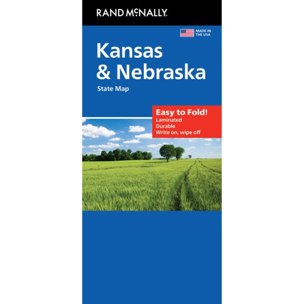 Kansas & Nebraska State Highway Laminated Map by Rand McNally – Metsker ...