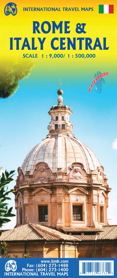 Rome & Italy Central Travel & Reference Map by ITMB – Metsker Maps