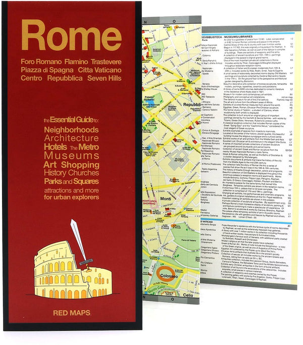 Rome City Center Street Map by Red Maps – Metsker Maps