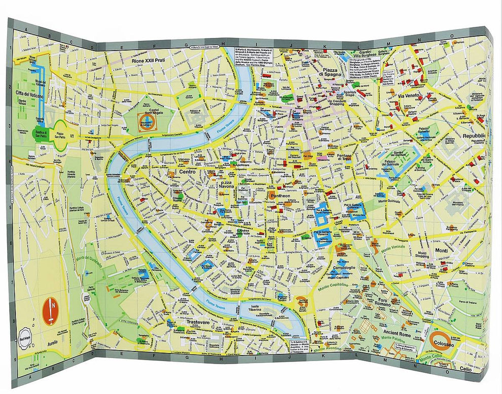 Rome City Center Street Map by Red Maps – Metsker Maps