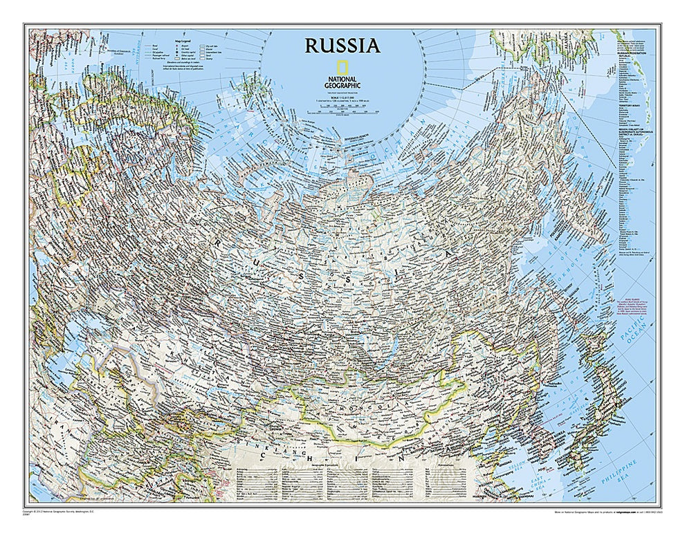 Russia Wall Map by National Geographic – Metsker Maps