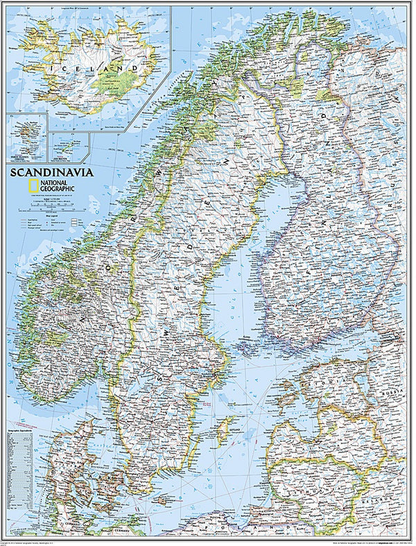 Scandinavia Wall Map by National Geographic – Metsker Maps