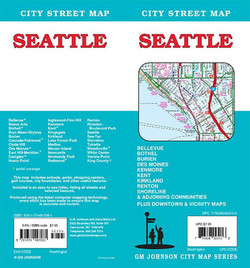 Seattle Street Map by GM Johnson – Metsker Maps