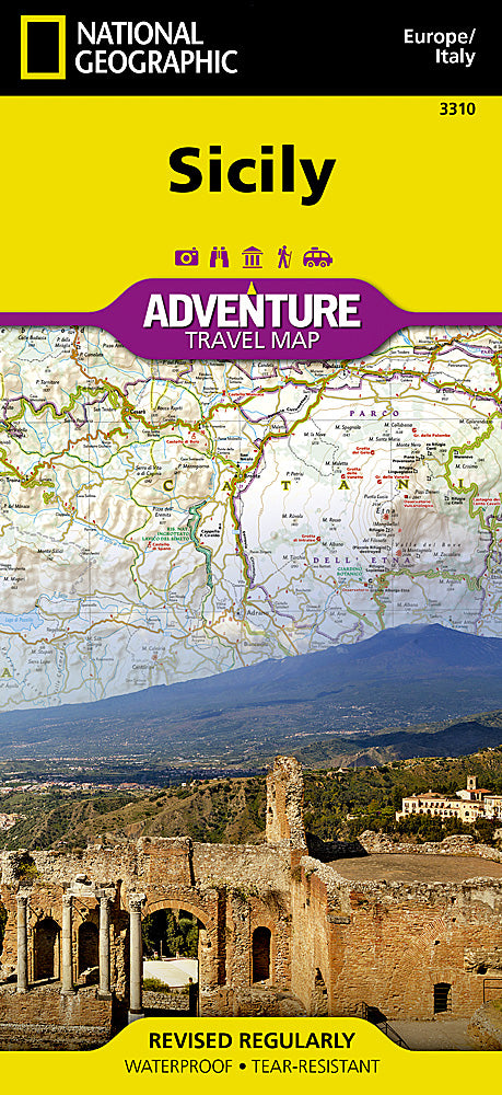Sicily (Italy) Adventure Travel Map by National Geographic – Metsker Maps