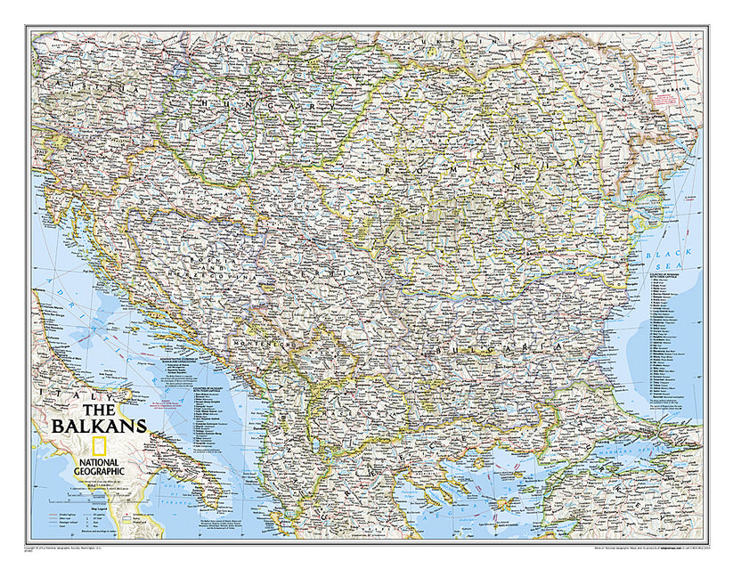 Balkans, The - Wall Map by National Geographic – Metsker Maps