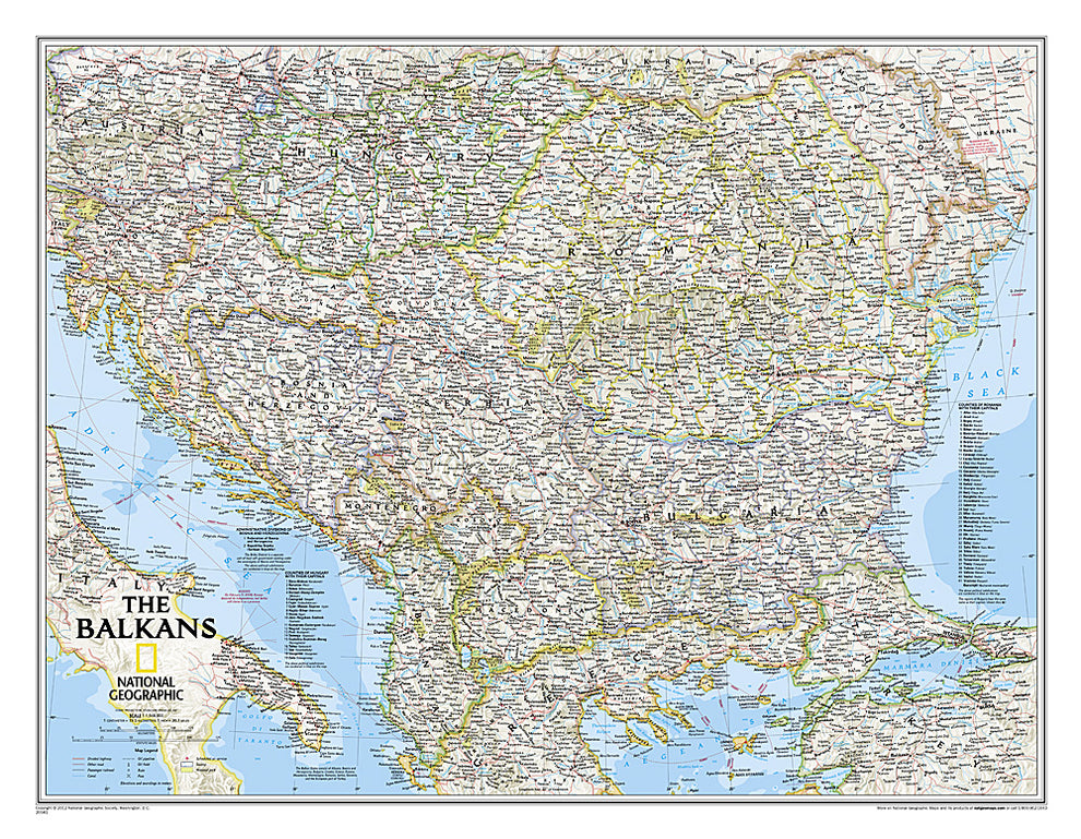 Balkans, The - Wall Map by National Geographic – Metsker Maps