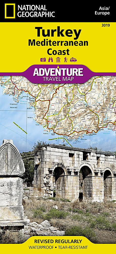 Turkey Mediterranean Coast Adventure Travel Map by National Geographic ...