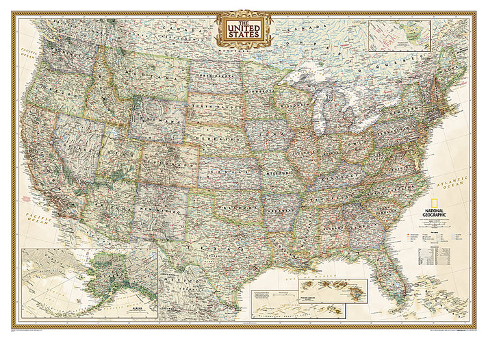 United States Wall Map - Executive Series by National Geographic ...