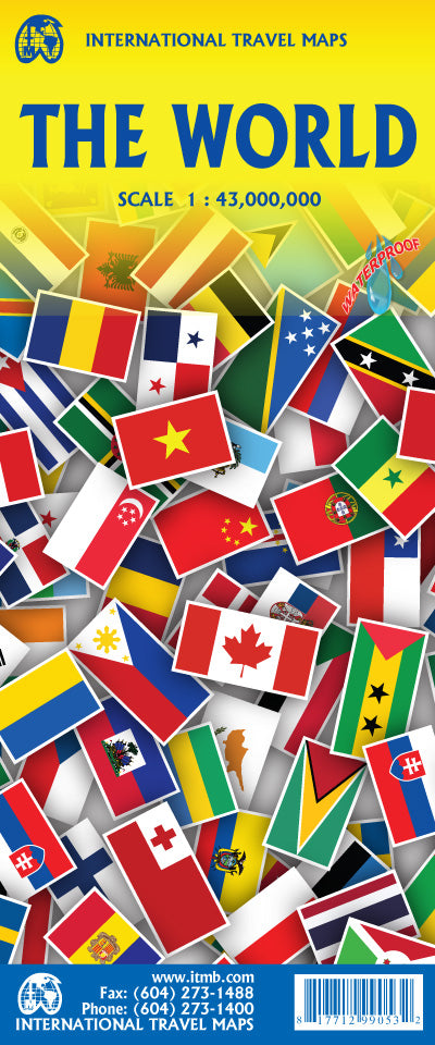 World Folded Map & Country Flags Reference Graphic by ITMB – Metsker Maps