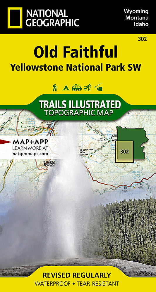 Yellowstone National Park SW Old Faithful Trails Illustrated Map #302 ...