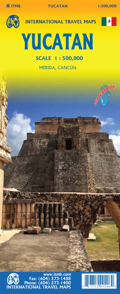 Yucatan Peninsula Travel Map by ITMB – Metsker Maps